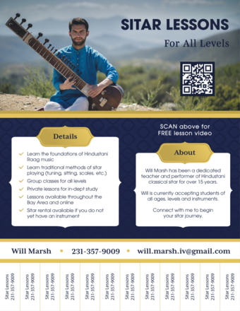 Sitar Lessons- All Levels - Lark in the Morning Lessons