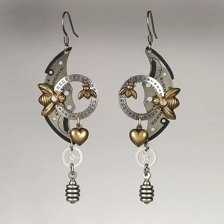 Mechanical Gear Bee Roulette Pointer Punk Earrings - 30 pcs ...