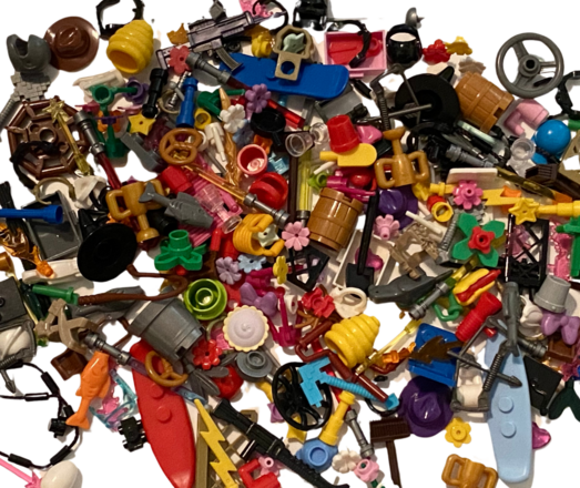 1200pcs. Lego Accessories-Food, Utensils, Trees, Flowers, Swords ...