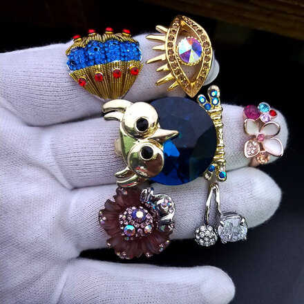 Luxurious exaggerated color rhinestone ring - 50pcs - Simplelots ...