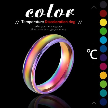 Temperature-sensitive color-changing stainless steel ring -100pcs ...