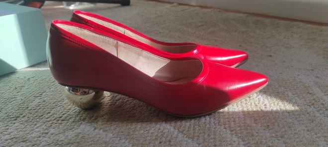 Red balloon heels Kate Sylvester Reloved