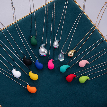 50PCS Simple Water Drop Necklace Pendant for Women - Simplelots Bulk ...