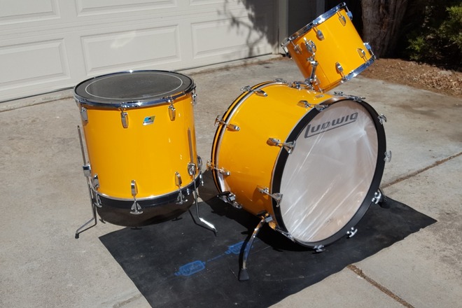1979 Ludwig Yellow Cortex Special order kit/ Large Sizes/ Photos ...