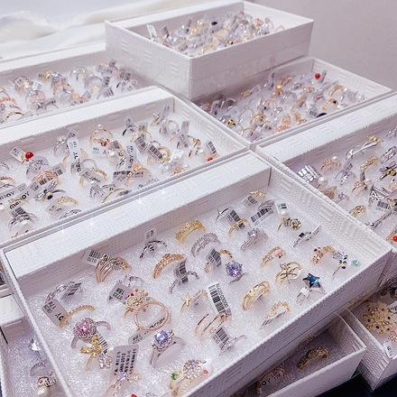 100pcs high-end luxury zircon open rings - Simplelots Bulk Wholesale ...