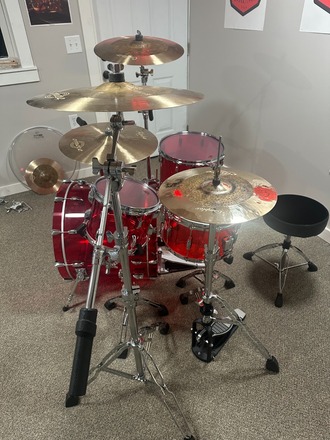 Red Acrylic Drum Set - RASP-4P - DrumSellers.com