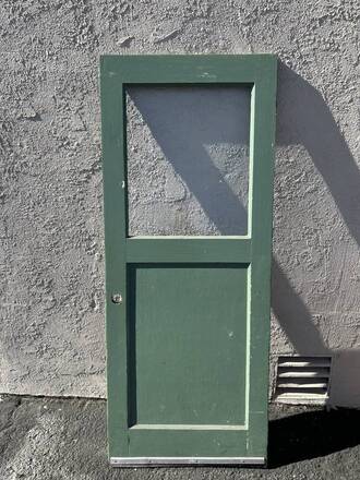Half-lite Antique Glass Recessed Panel Door - Pacific Reclaimed Lumber ...